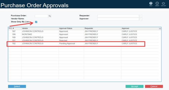 Approving Purchase Orders